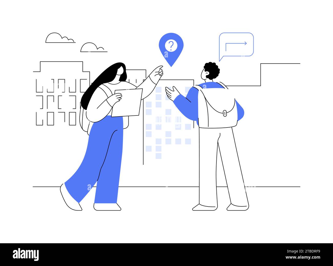 Asking a way abstract concept vector illustration Stock Vector Image ...