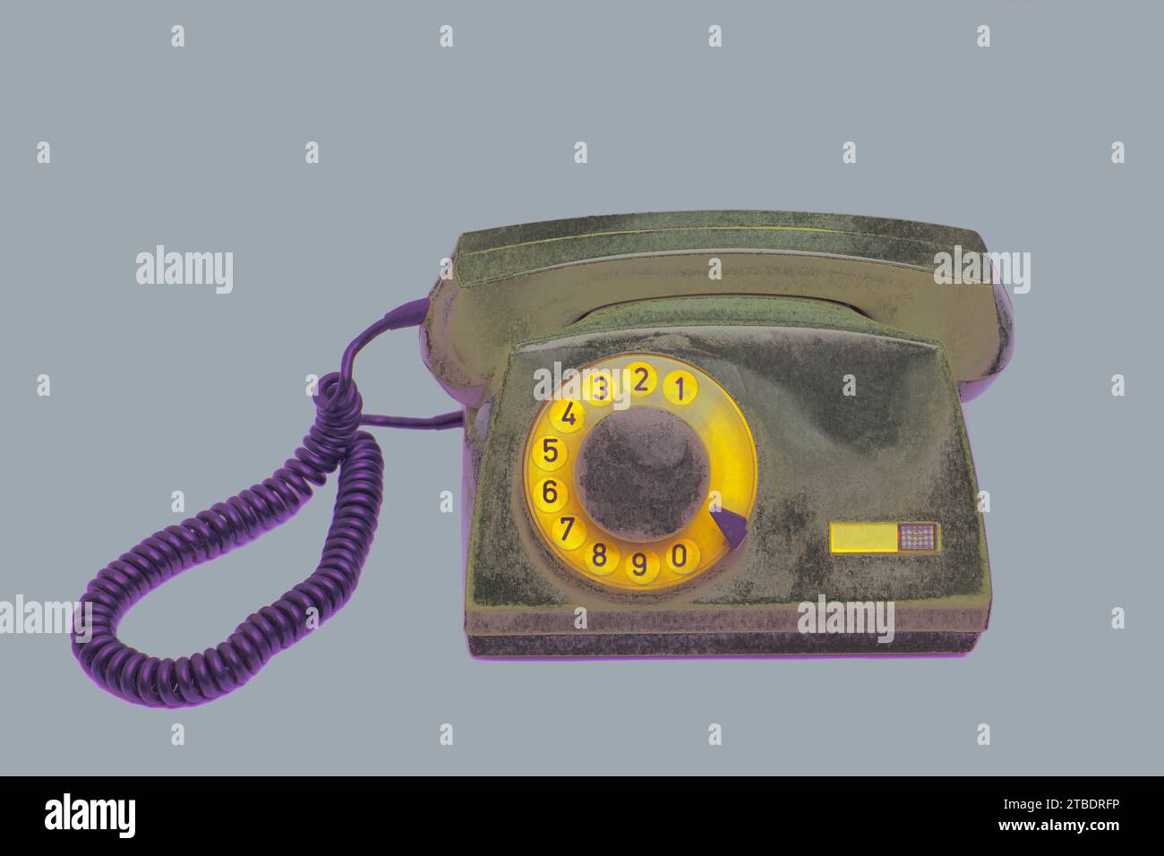 Vintage telephone isolated on grey background Stock Photo - Alamy