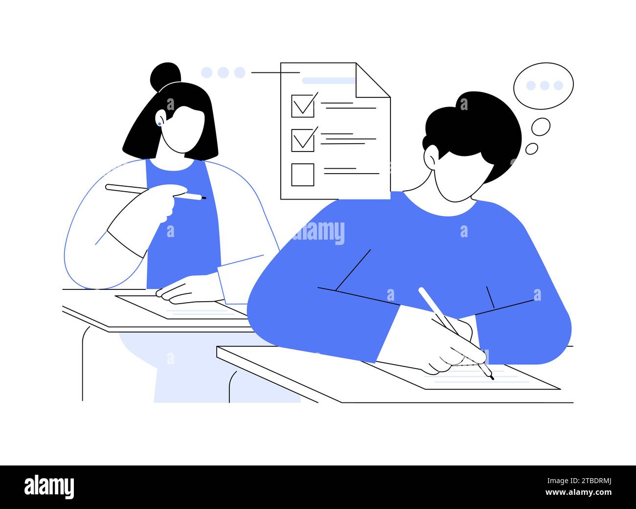 Writing test isolated cartoon vector illustrations Stock Vector Image ...