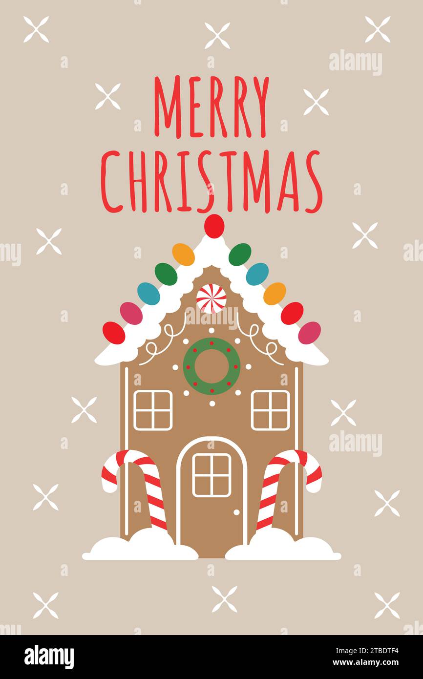 Detailed colored vertical christmas card Vector Stock Vector Image ...