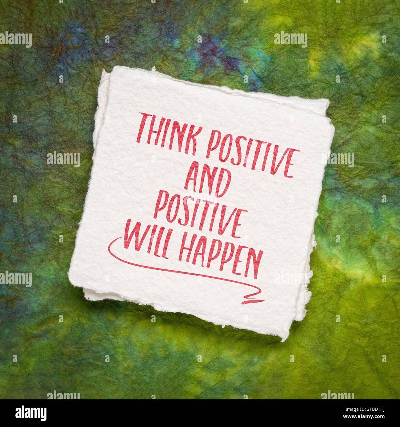 think positive and positive will happen - inspirational note on art ...