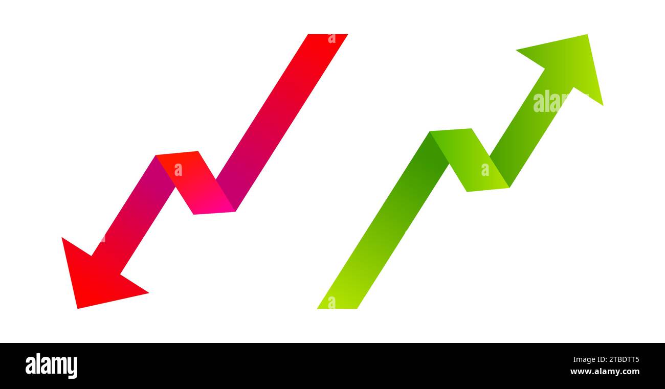 Vector illustration of two arrows. Vector icons of arrow up and down ...