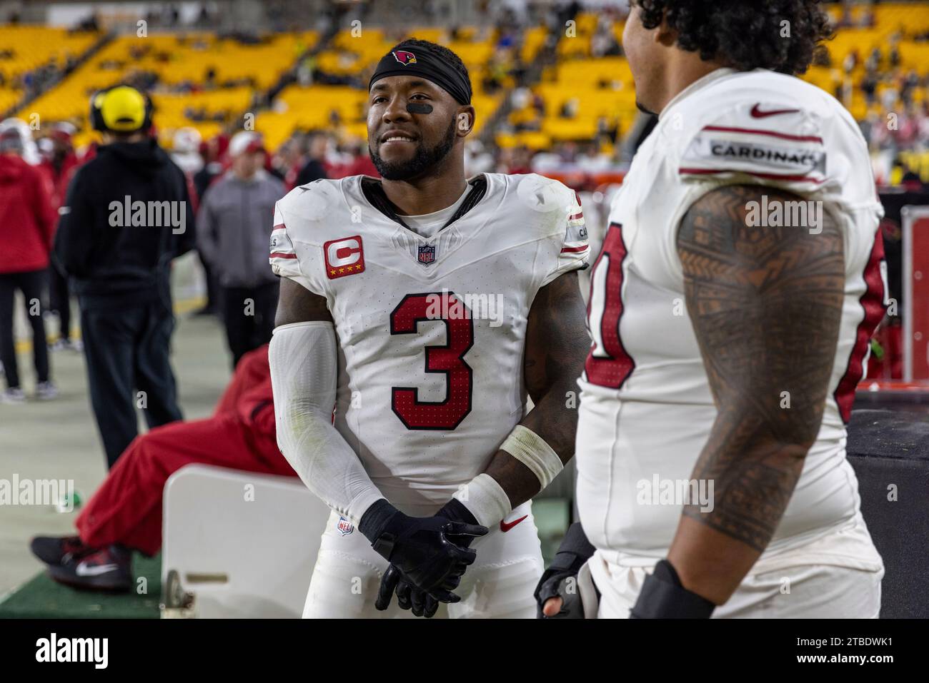 Arizona Cardinals safety Budda Baker (3) stands in front of the heater ...