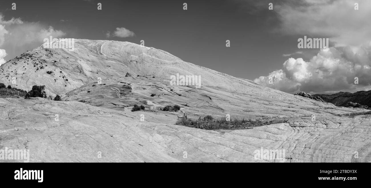 Panoramic photograph of the Yellow Rock area, a sandstone hill that's ...