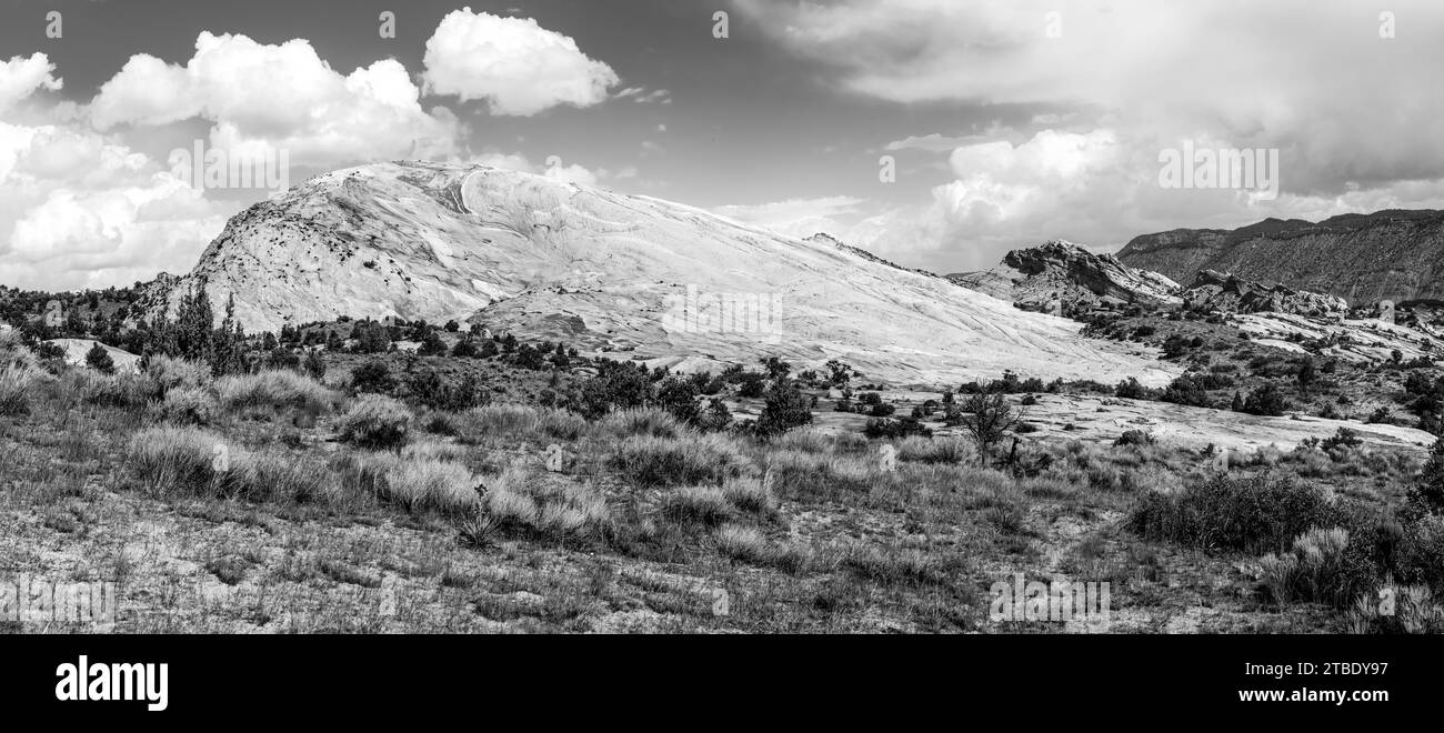 Panoramic photograph of the Yellow Rock area, a sandstone hill that's ...