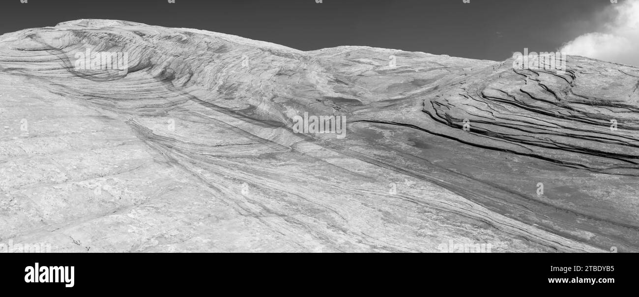 Panoramic hotograph of the Yellow Rock area, a sandstone hill that's ...