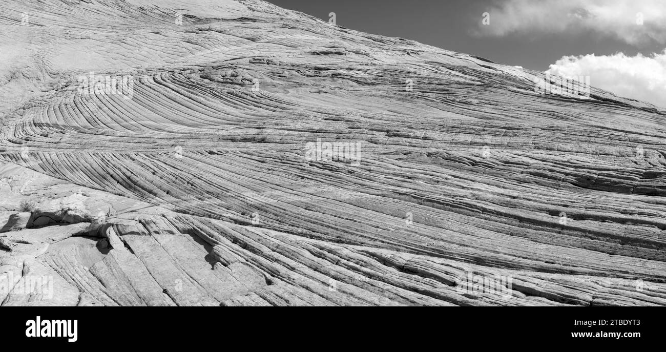 Panoramic photograph of the Yellow Rock area, a sandstone hill that's ...