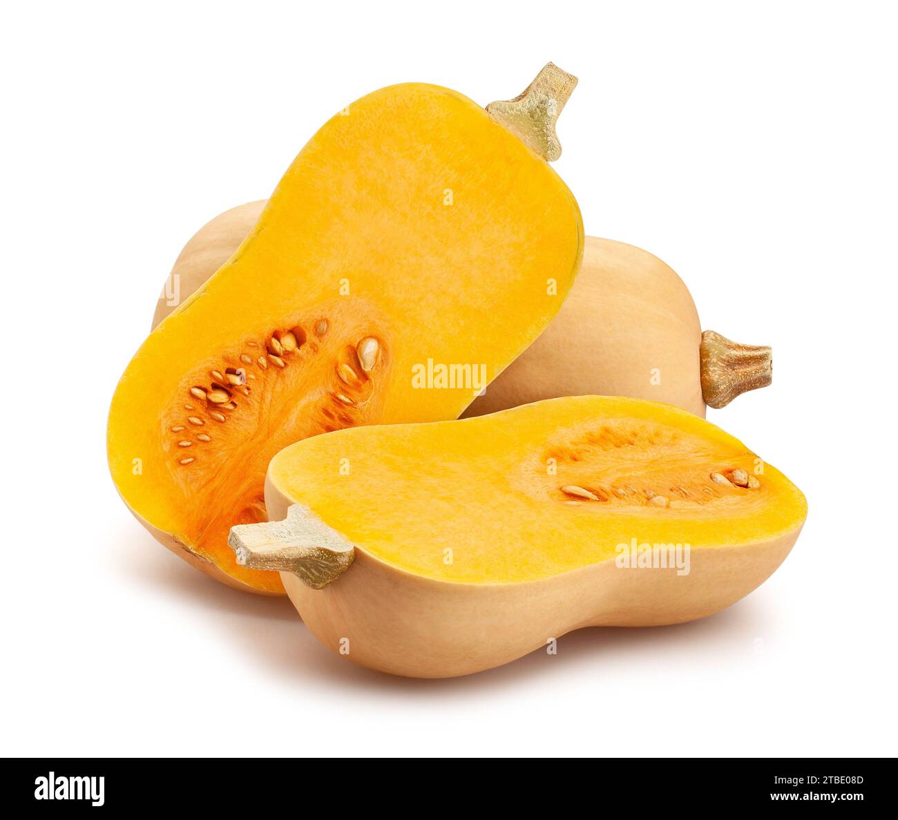sliced butternut path isolated on white Stock Photo - Alamy