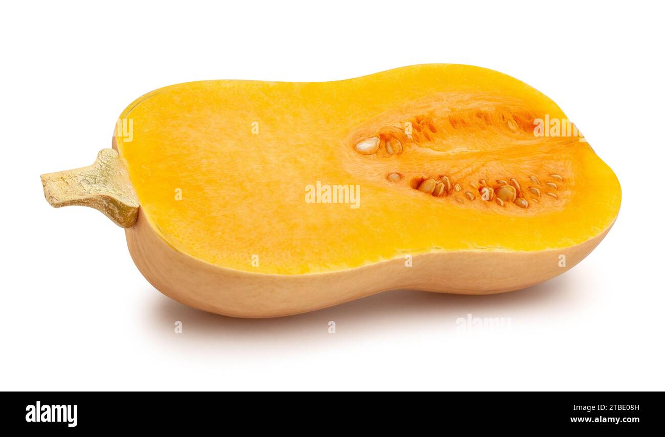 sliced butternut path isolated on white Stock Photo - Alamy