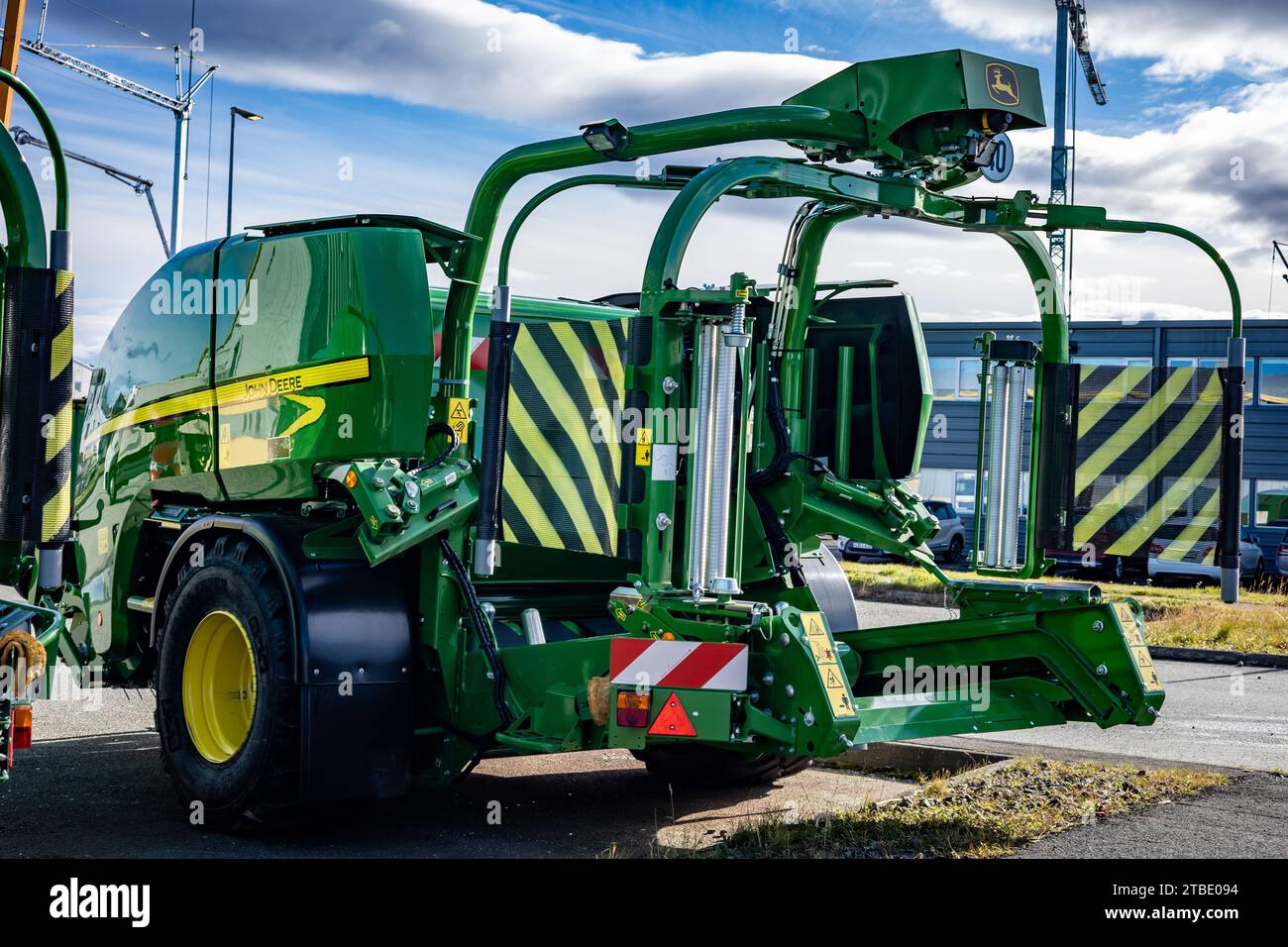 Reykjavik, Iceland - September 25, 2023: A brand new green John Deere ...