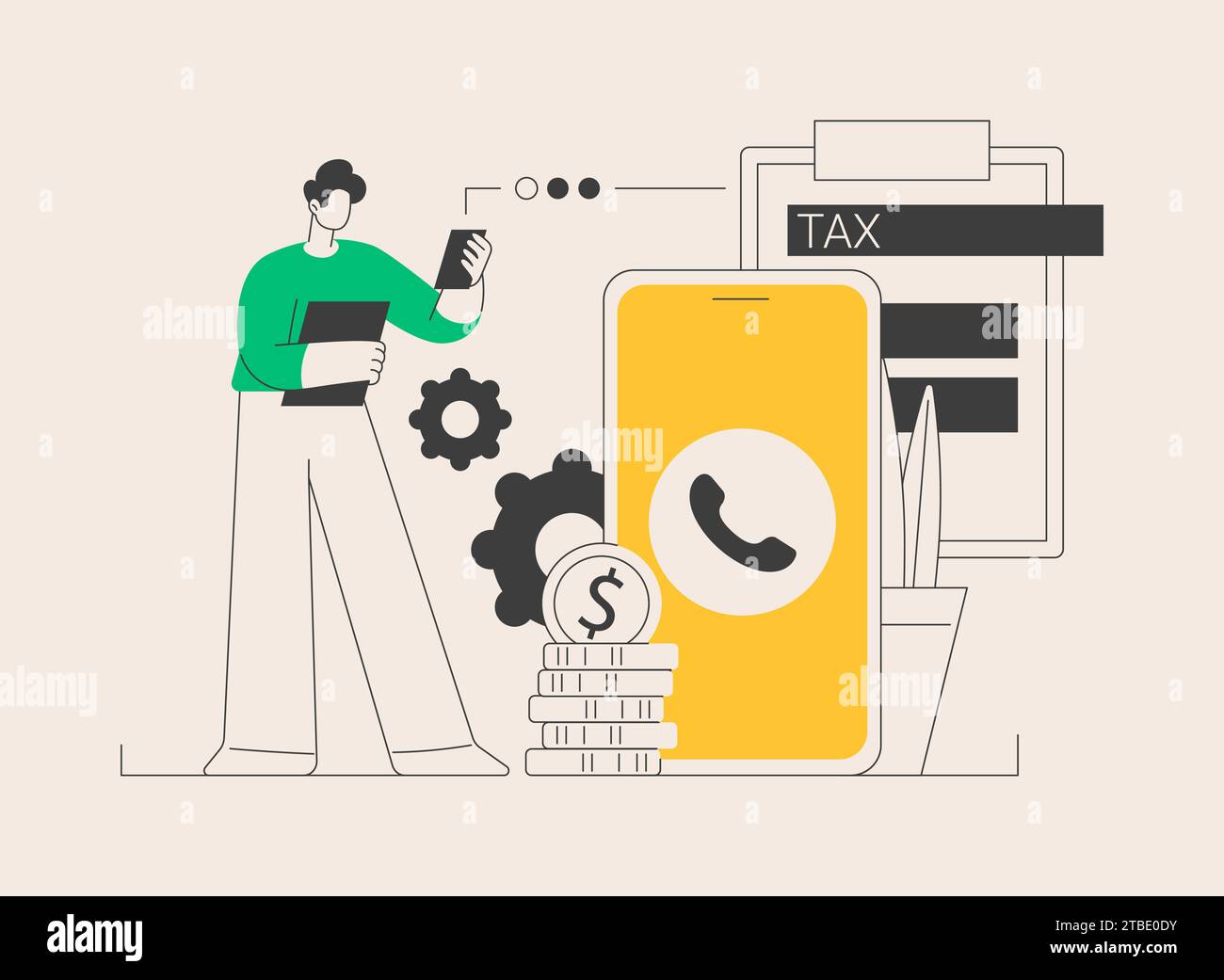 Phone tax filing abstract concept vector illustration Stock Vector ...