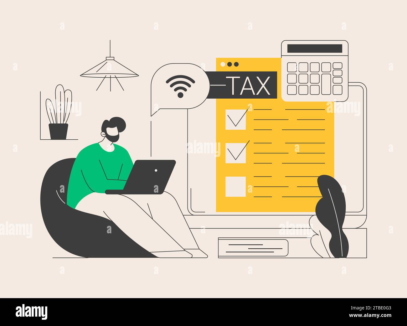 Tax filing online service abstract concept vector illustration Stock ...