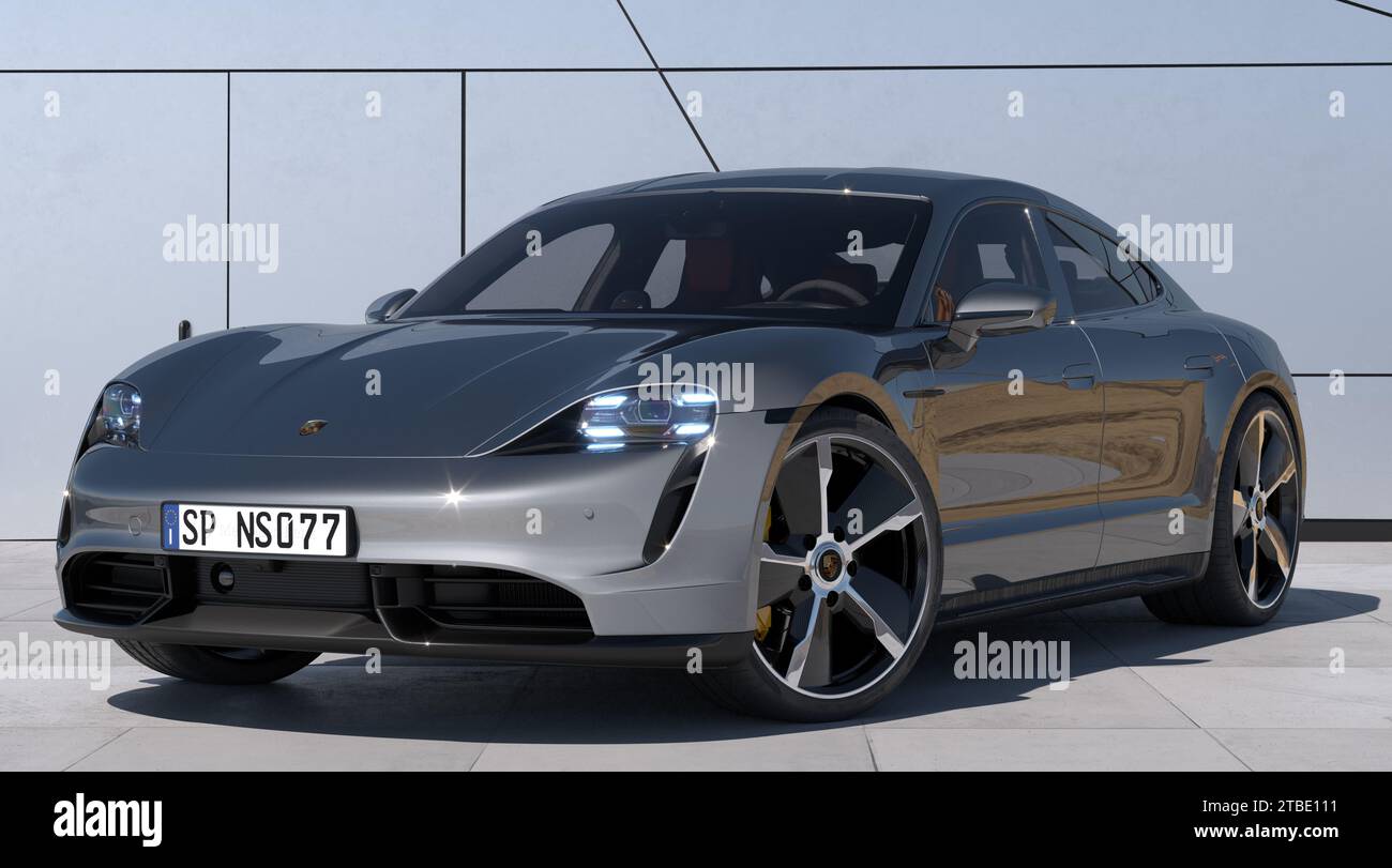 Electric Porsche Taycan - The ultimate in electromobility Stock Photo ...