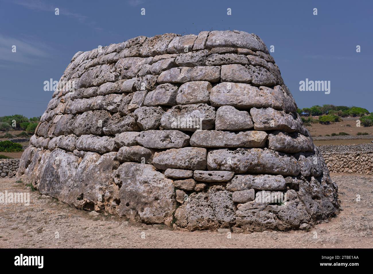 Mahón, Spain; July 2, 2019: The naveta des Tudons is the best-known ...