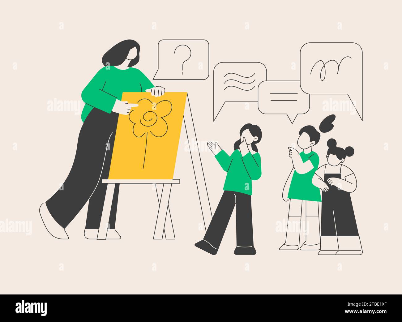 Language learning camp abstract concept vector illustration Stock ...