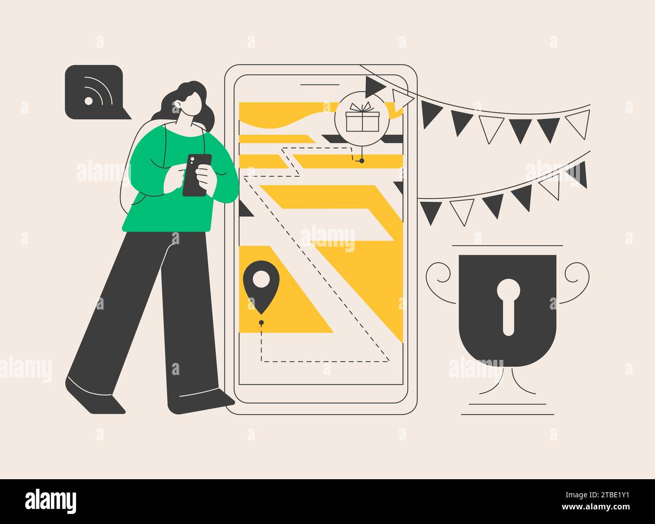 Interactive city quest abstract concept vector illustration Stock ...