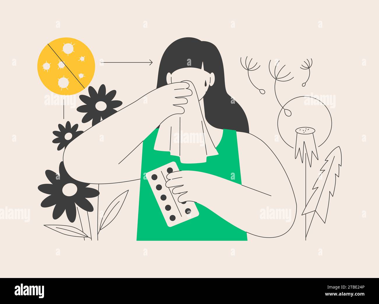 Seasonal allergy abstract concept vector illustration Stock Vector ...