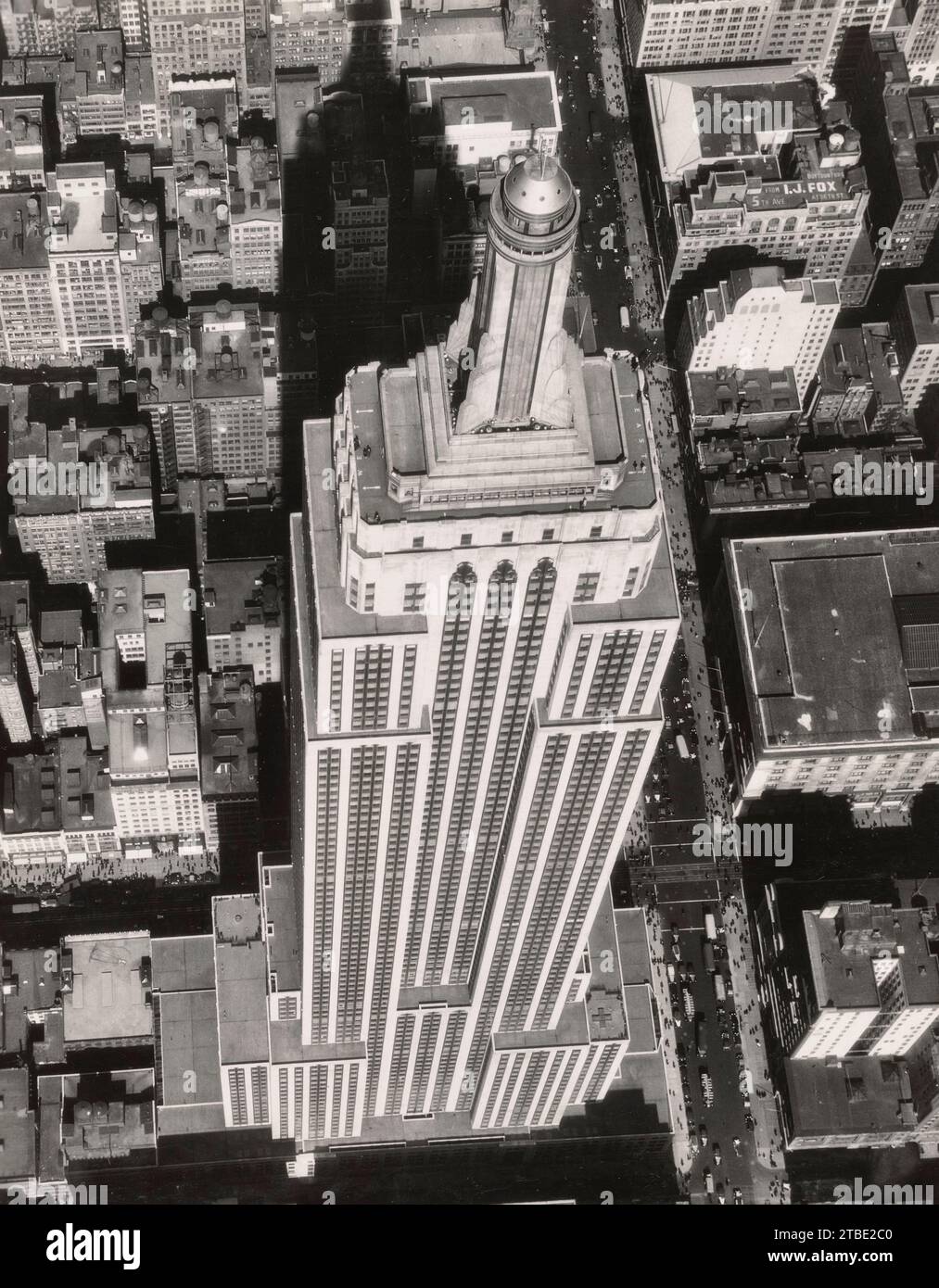Aerial view of the Empire State Building in New York City, June 1932 ...