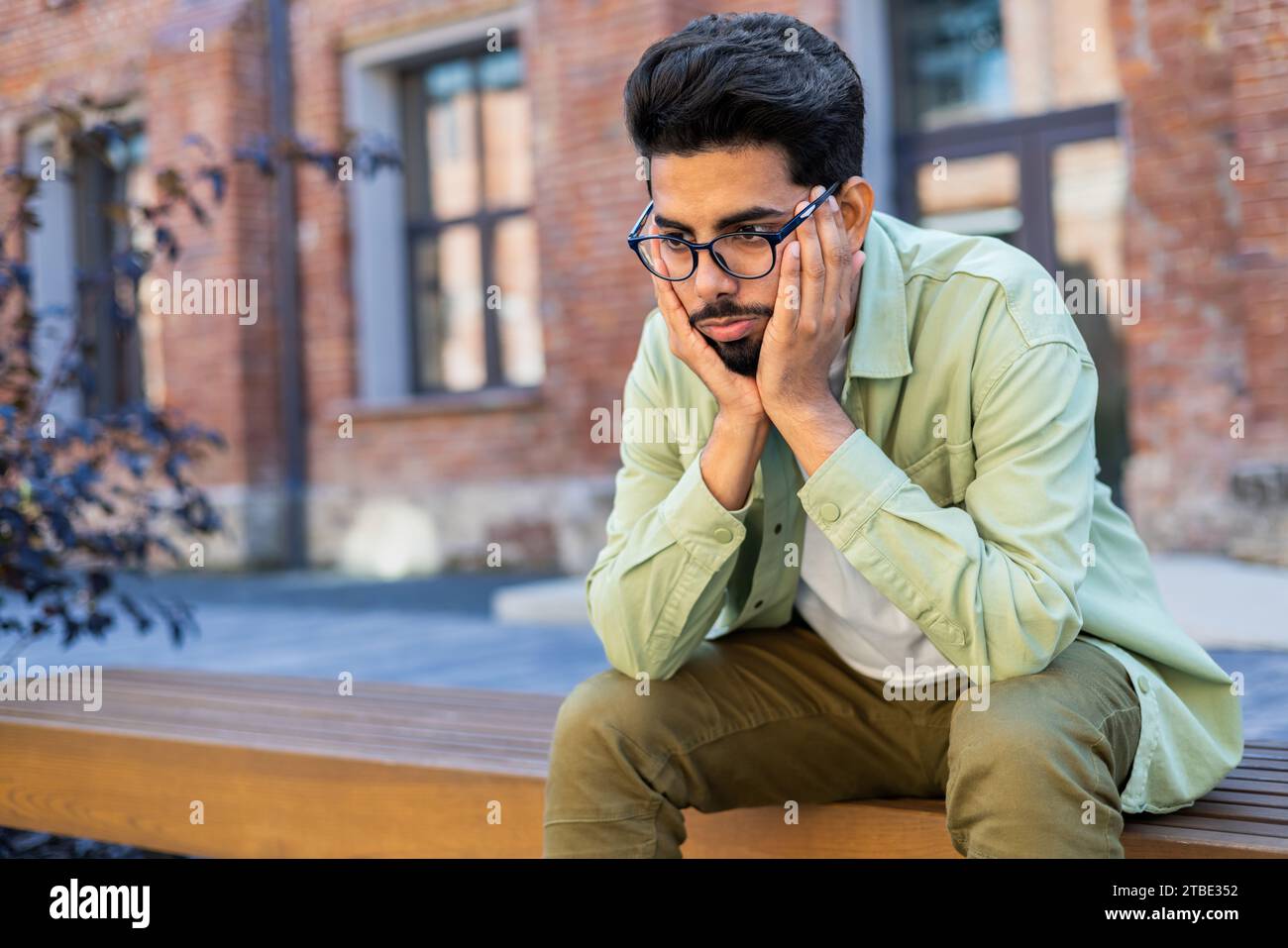 Sad thoughtful man indian arabian hi-res stock photography and images ...