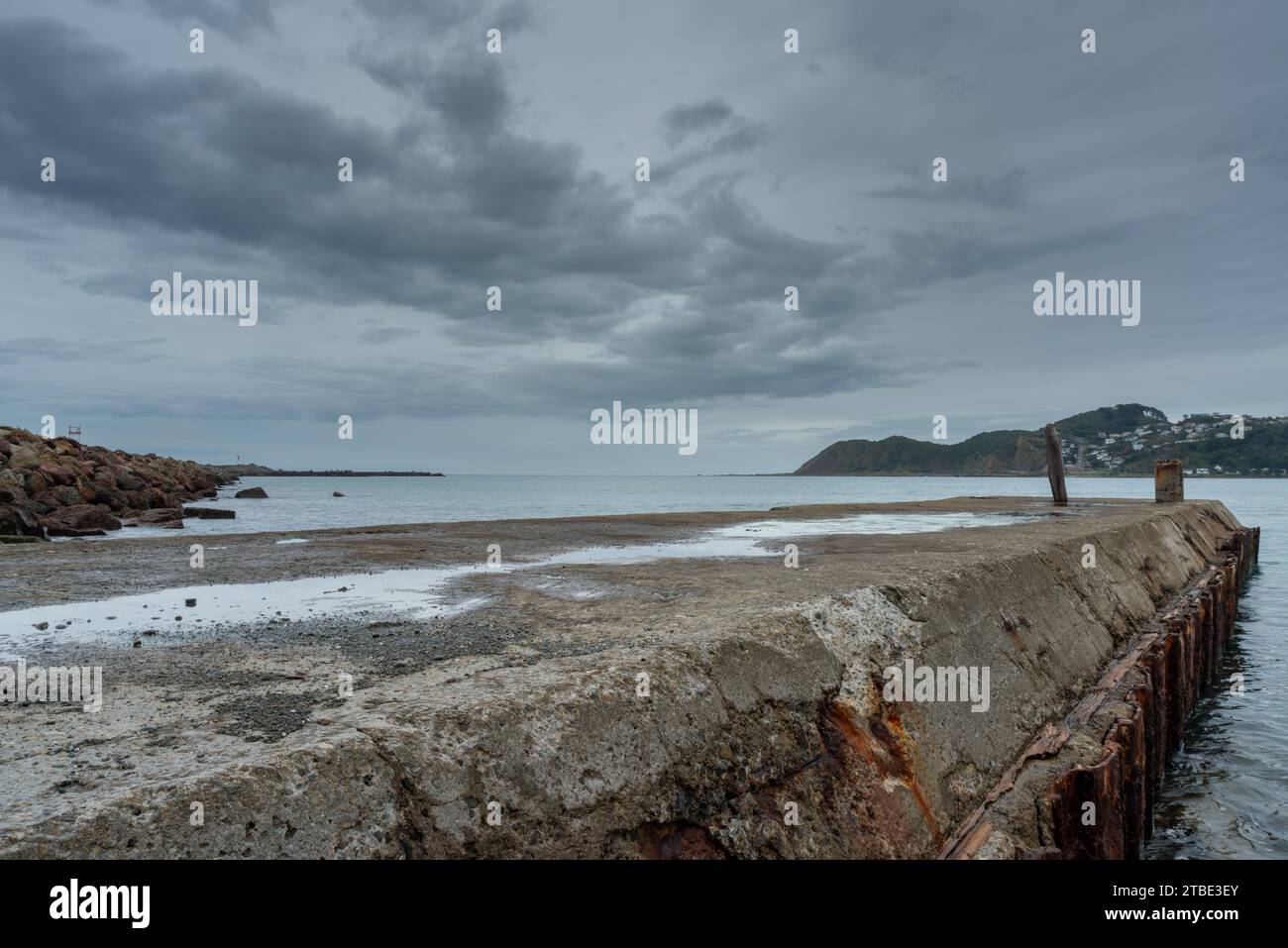 Automotive backplate or background featuring a concrete pier or jetty ...