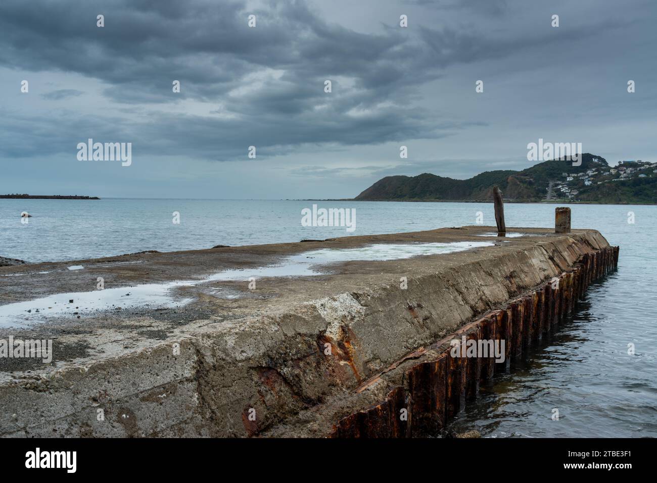 Automotive backplate or background featuring a concrete pier or jetty ...