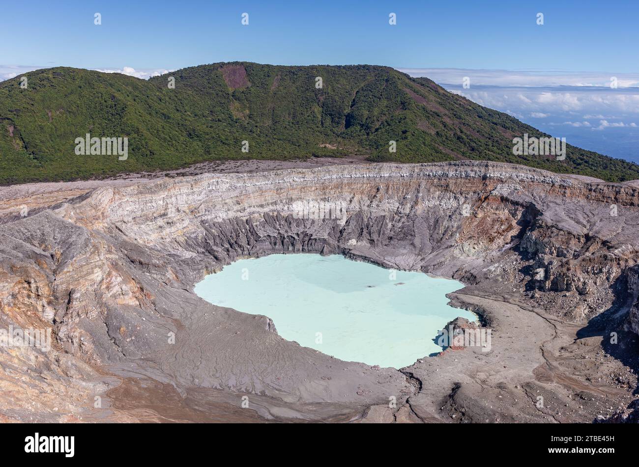 Poas Volcano Crater in Costa Rica on a rare clear day in Poas Volcano ...