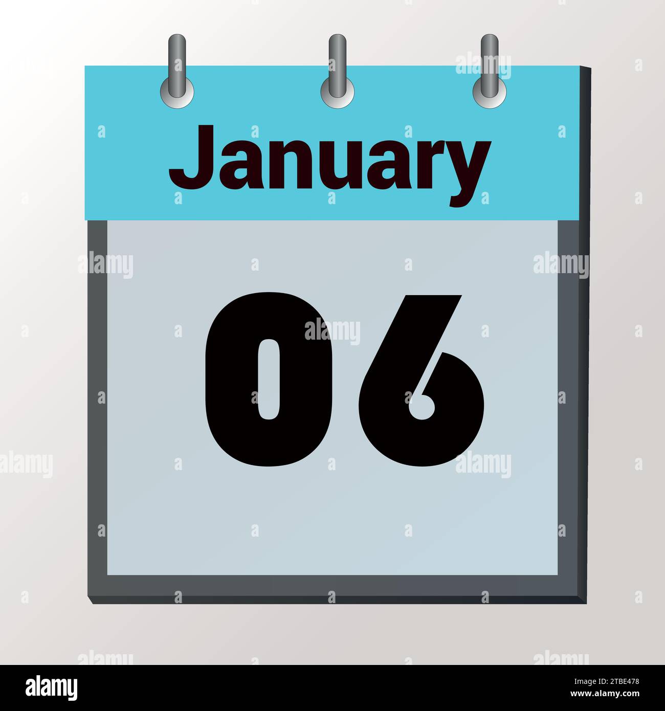 day on the calendar, vector image format, January 06 Stock Vector Image ...