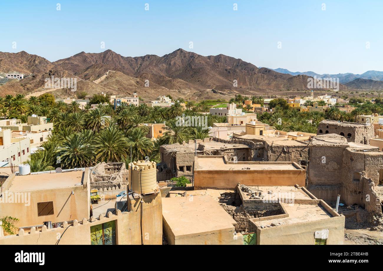 View of Bahla old town at the foot of the Djebel Akhdar in Sultanate of ...