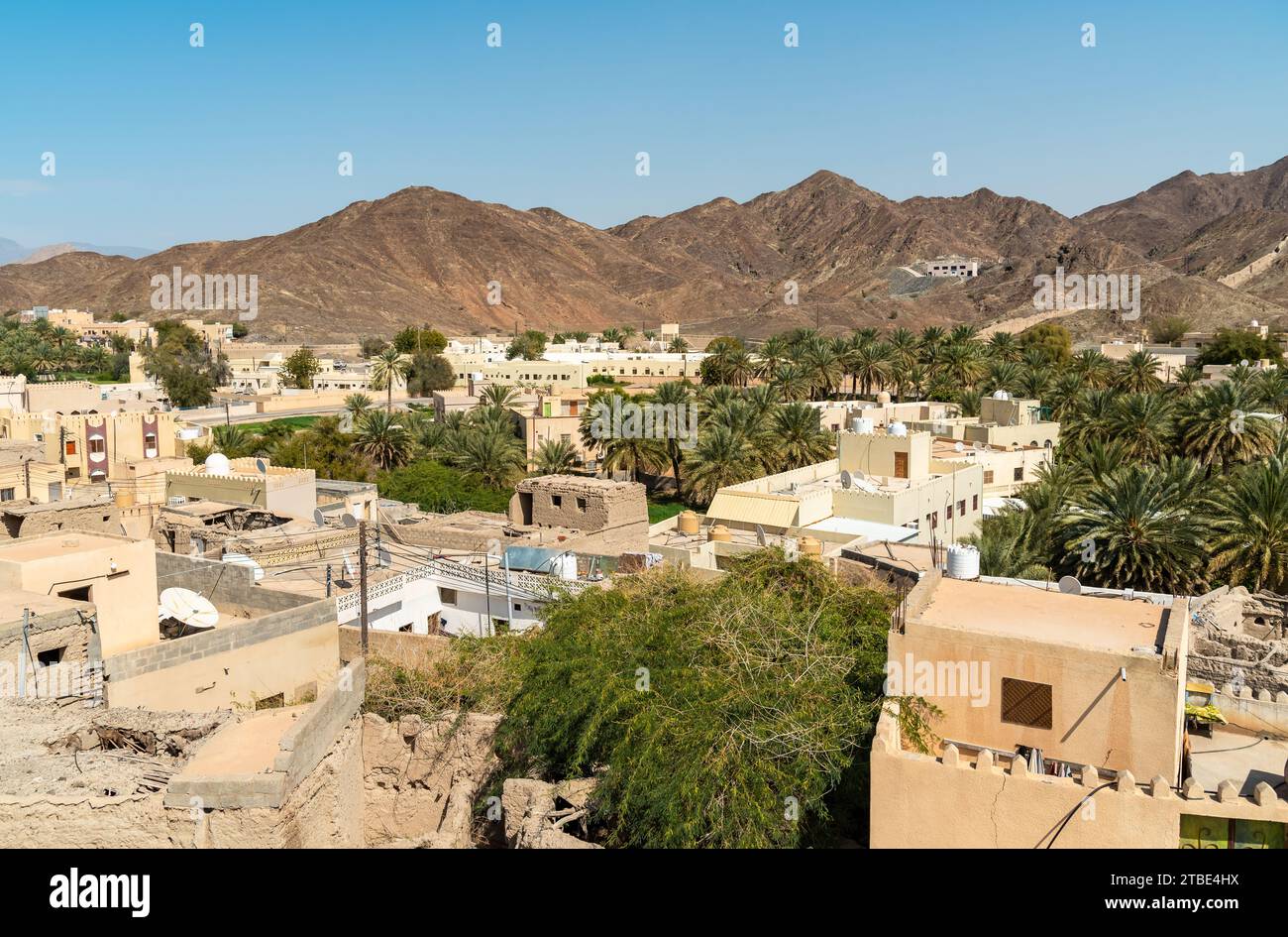 View of Bahla old town at the foot of the Djebel Akhdar in Sultanate of ...