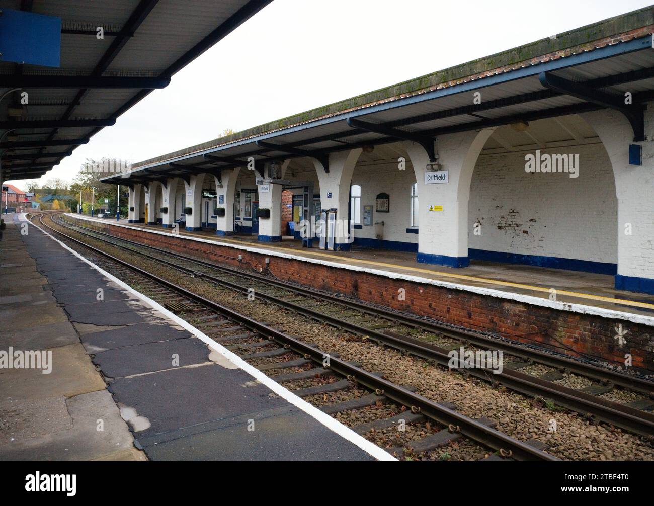 Driffield railway station platformwith unusual arches Stock Photo - Alamy