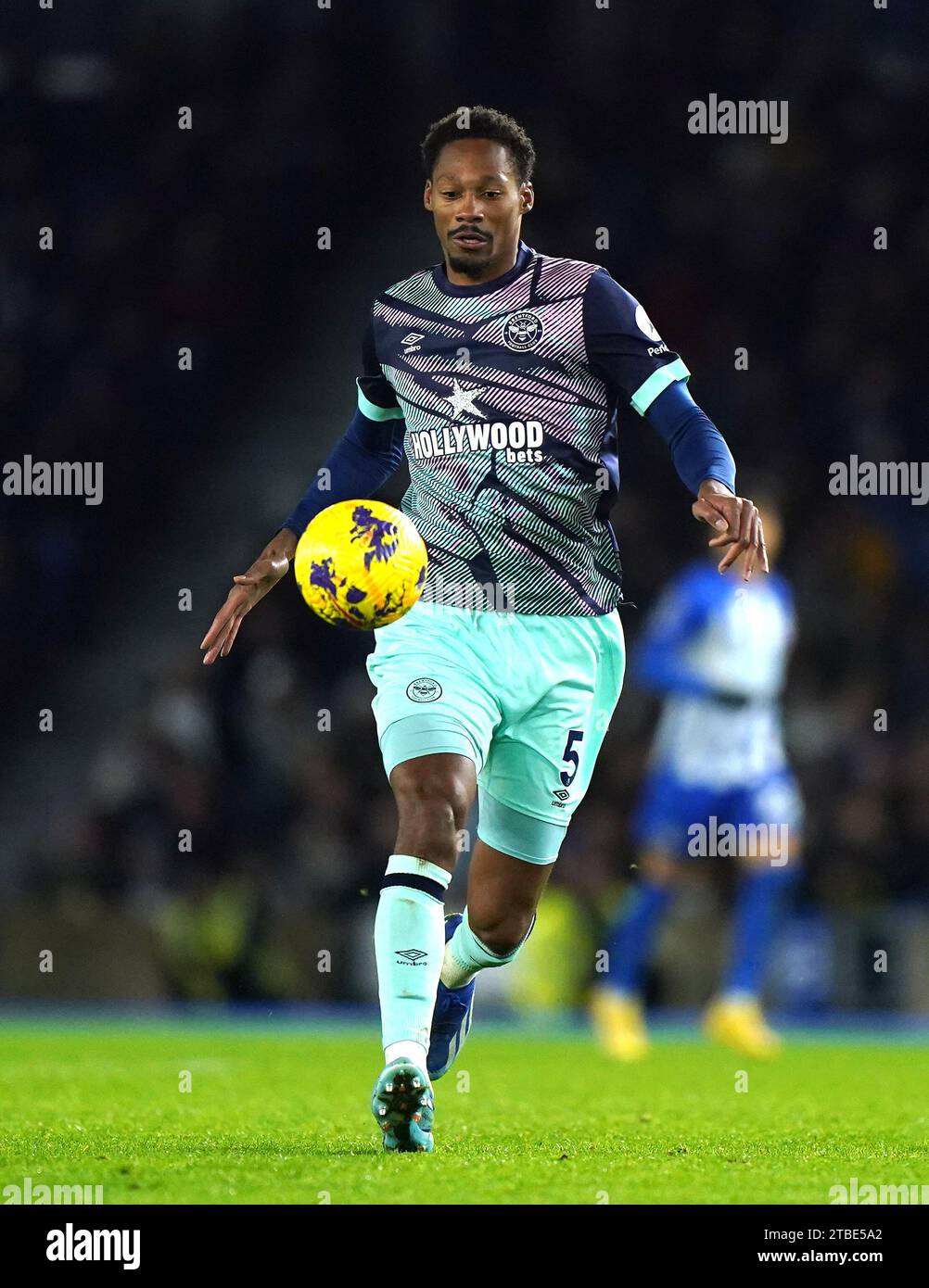 Brentford's Ethan Pinnock in action during the Premier League match at ...