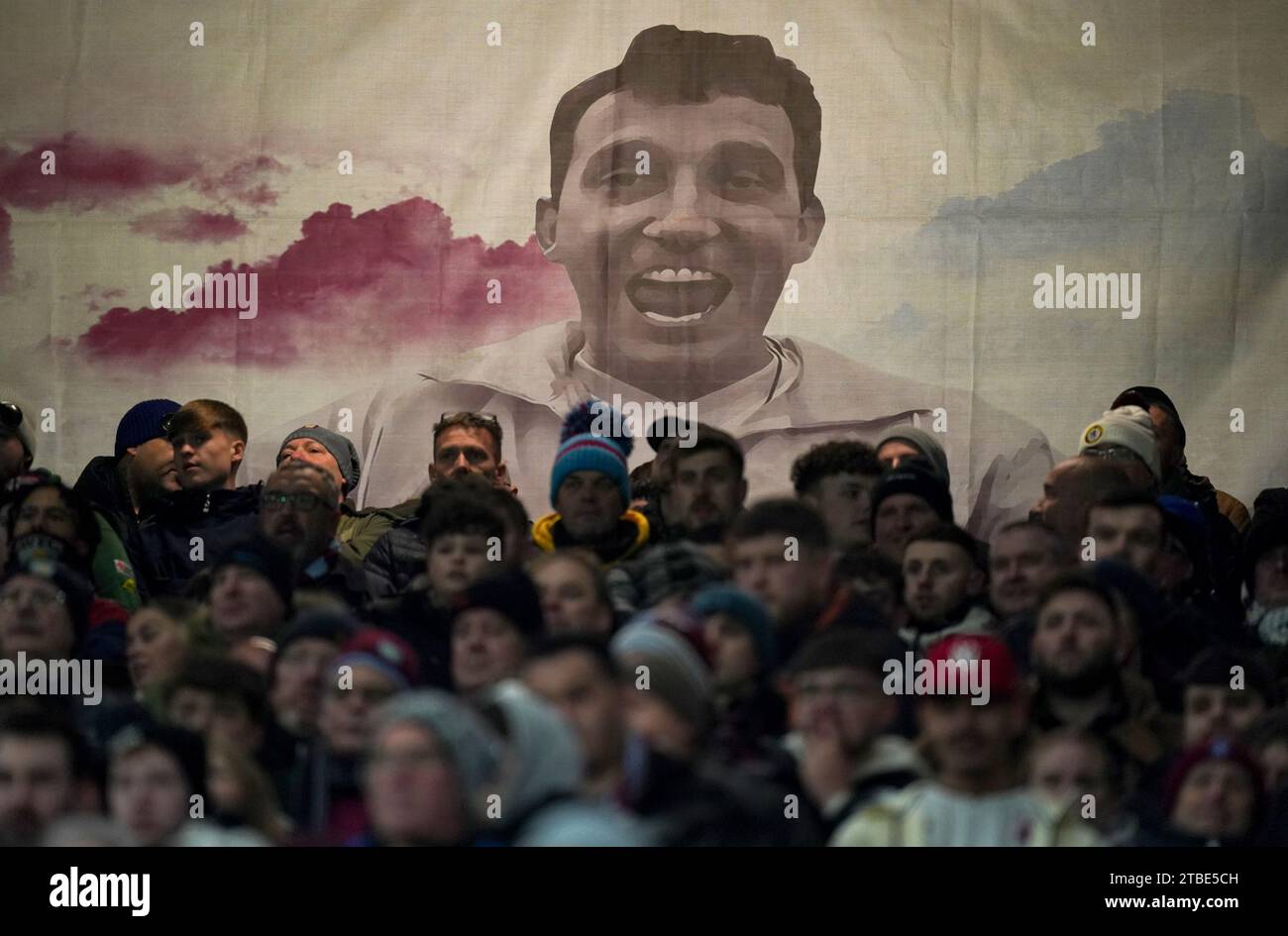 A mural of the late former Aston Villa manager Graham Taylor behind ...