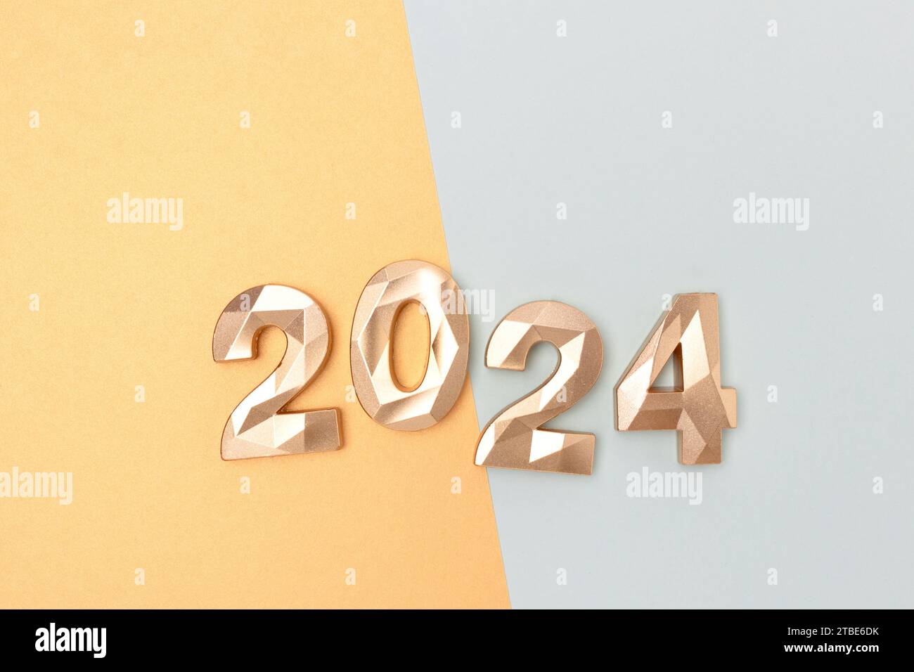 2024 numbers on a blue and gold background. New Year minimal ...