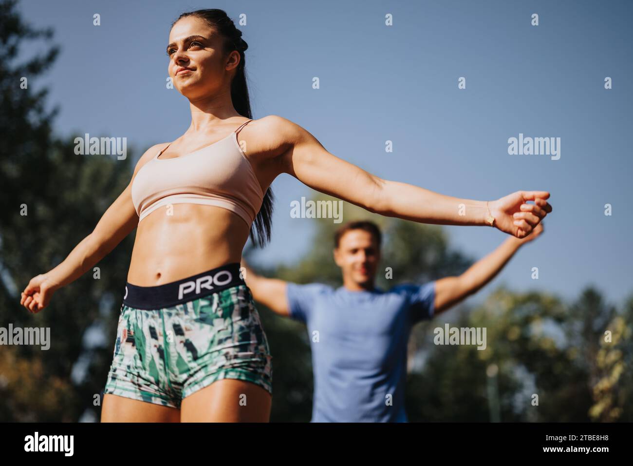 Friends Challenge Each Other in Outdoor Fitness Routine for Better Body ...