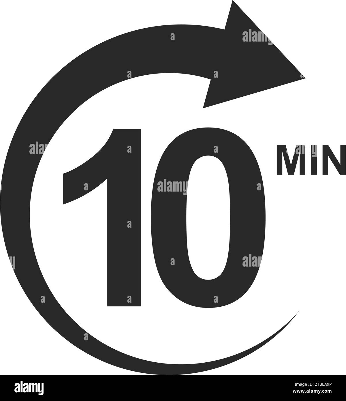 Ten minutes icon with circle arrow. Stopwatch symbol. 10 min countdawn ...