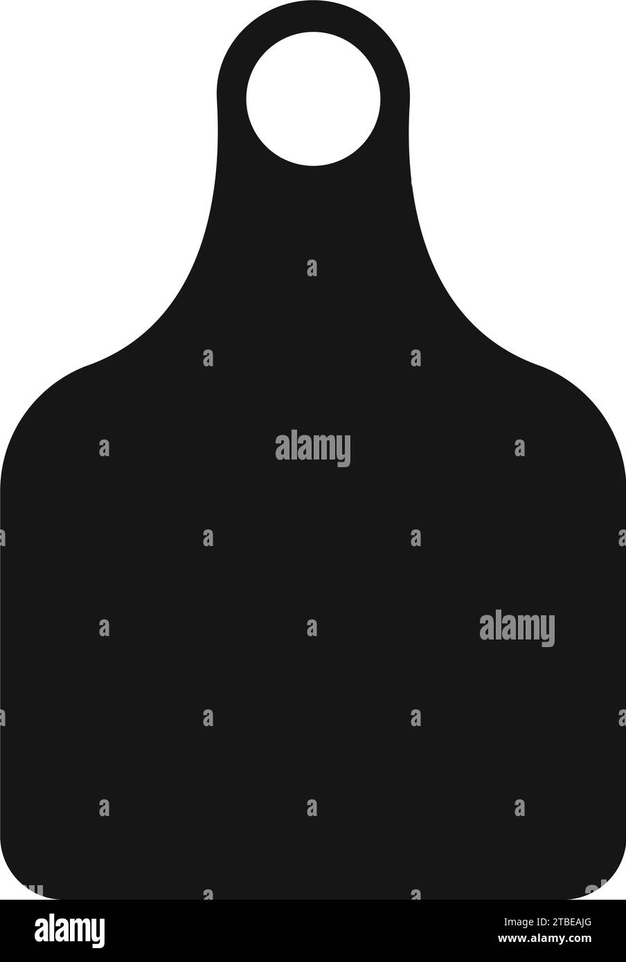 Ear tag for cattle. Blank black ID label for farm animals. Earmark ...