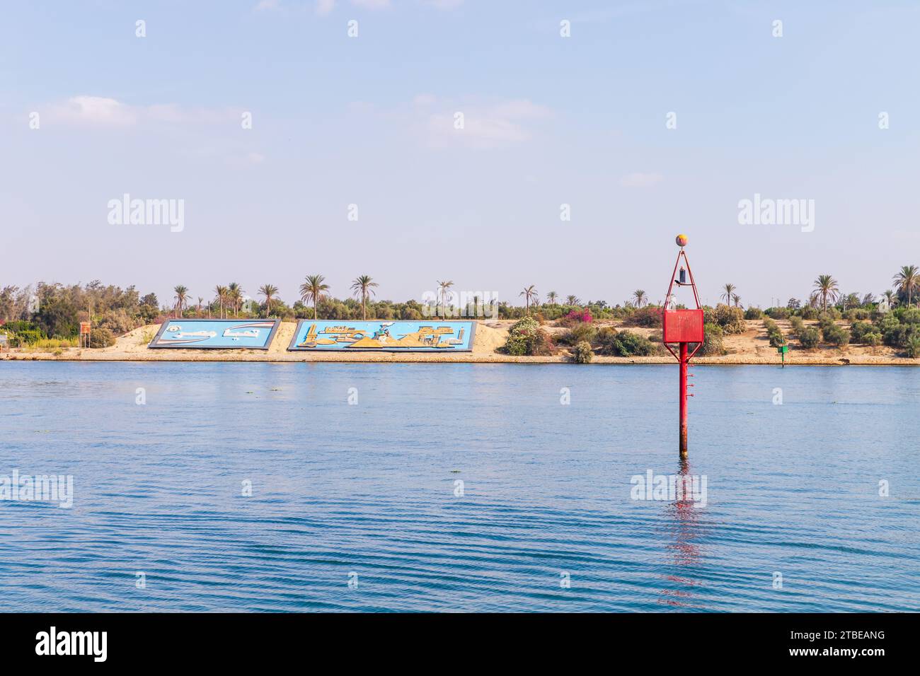 Ismailia, Egypt - November 1, 2021: Red beacon, small tower is in the ...