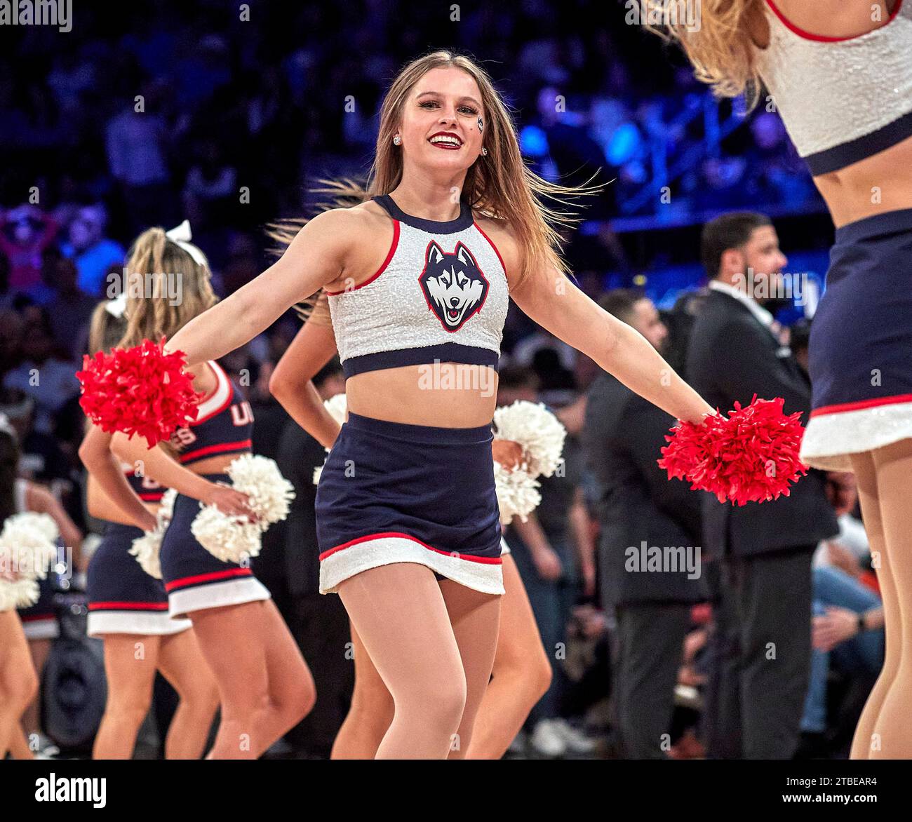 Connecticut Huskies cheerleaders during the Jimmy V Classic against the ...