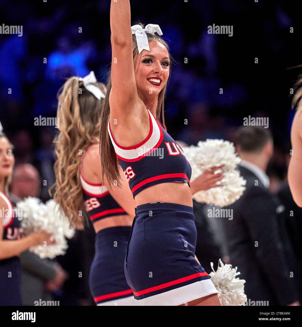 Connecticut Huskies cheerleaders during the Jimmy V Classic against the ...