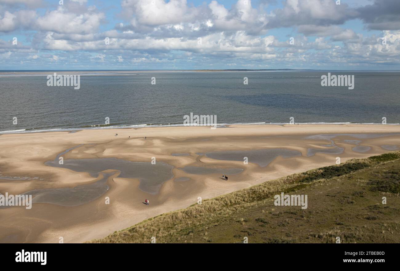 Aerial view of the tidal flats and the beach of most northern tip of ...