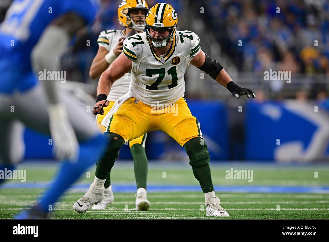 Green Bay Packers center Josh Myers blocks during the first half of an ...