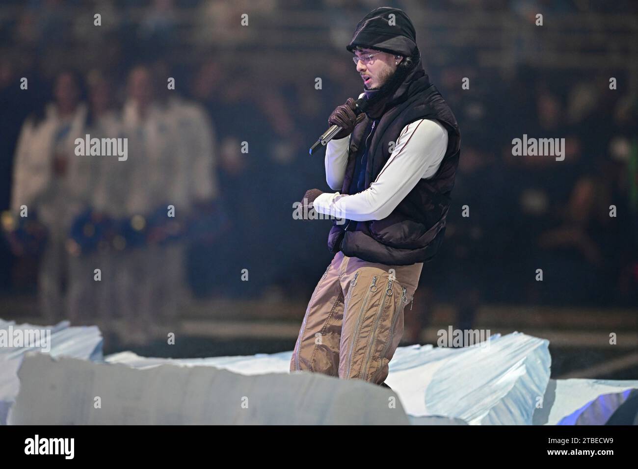 American singer and rapper Jack Harlow performs during halftime of an ...