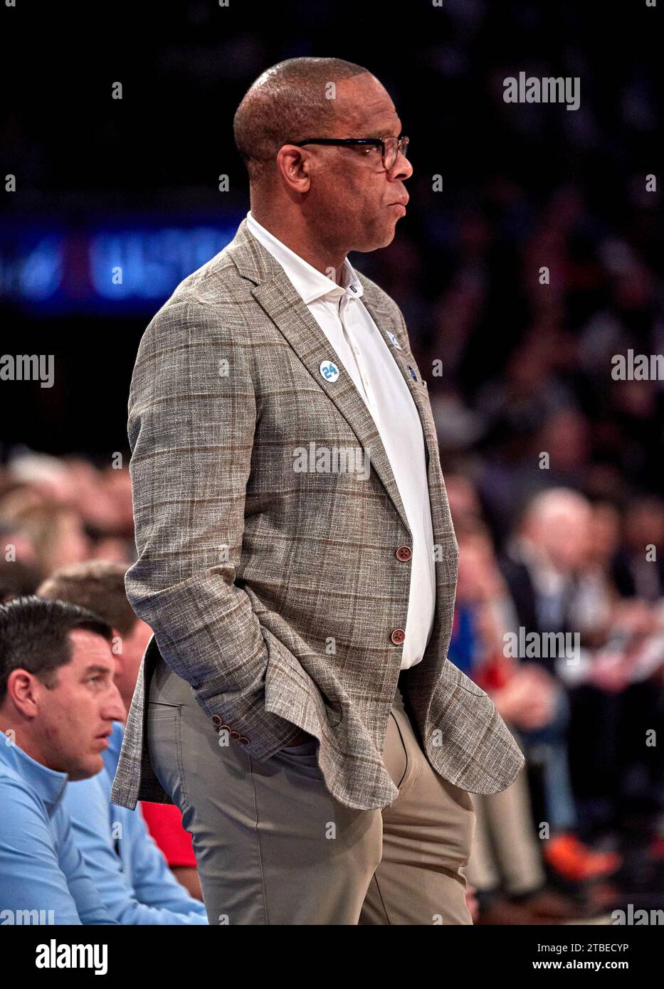 North Carolina Tar Heels head coach Hubert Davis during the Jimmy V ...