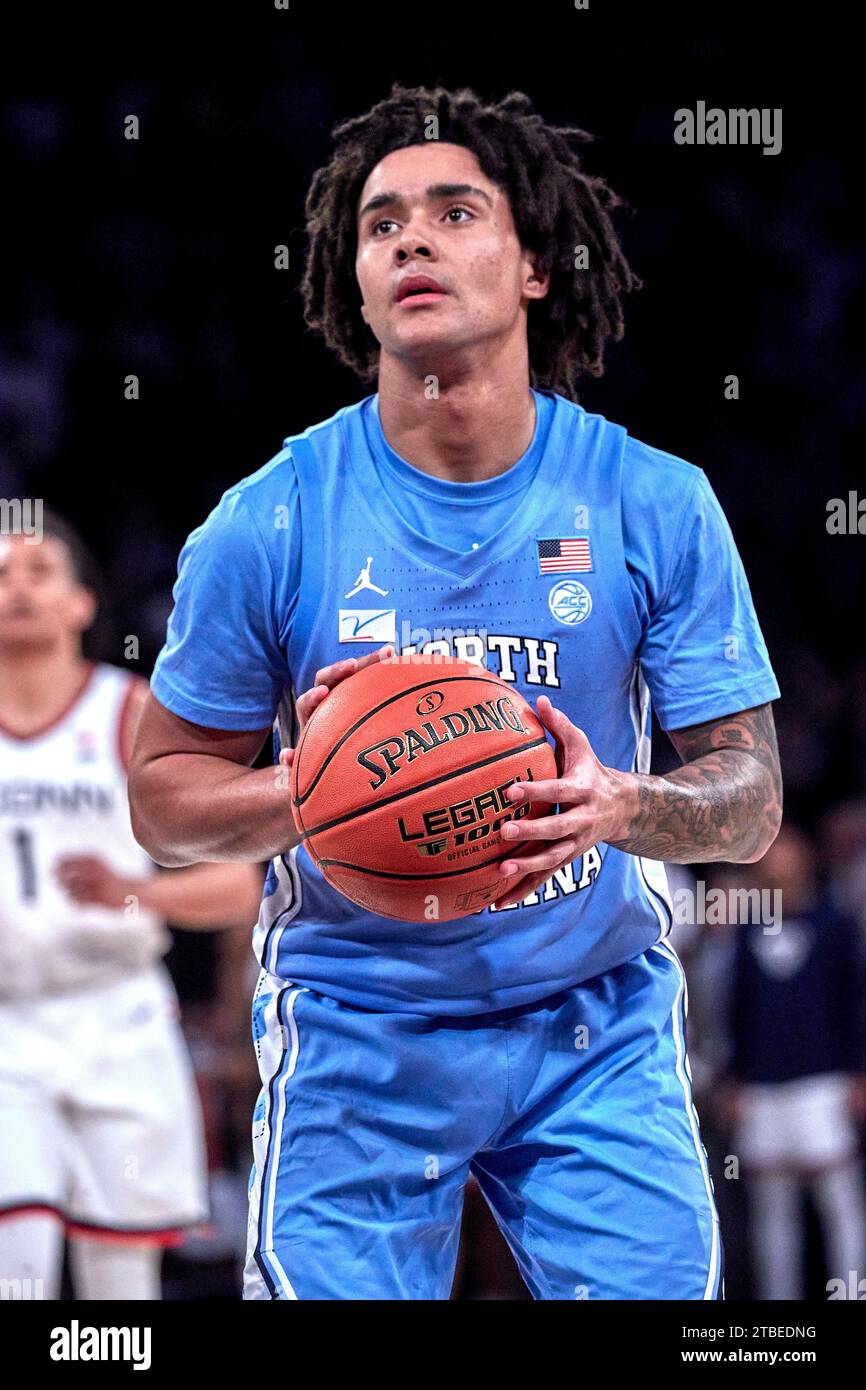New York, United States. 05th Dec, 2023. North Carolina Tar Heels guard ...
