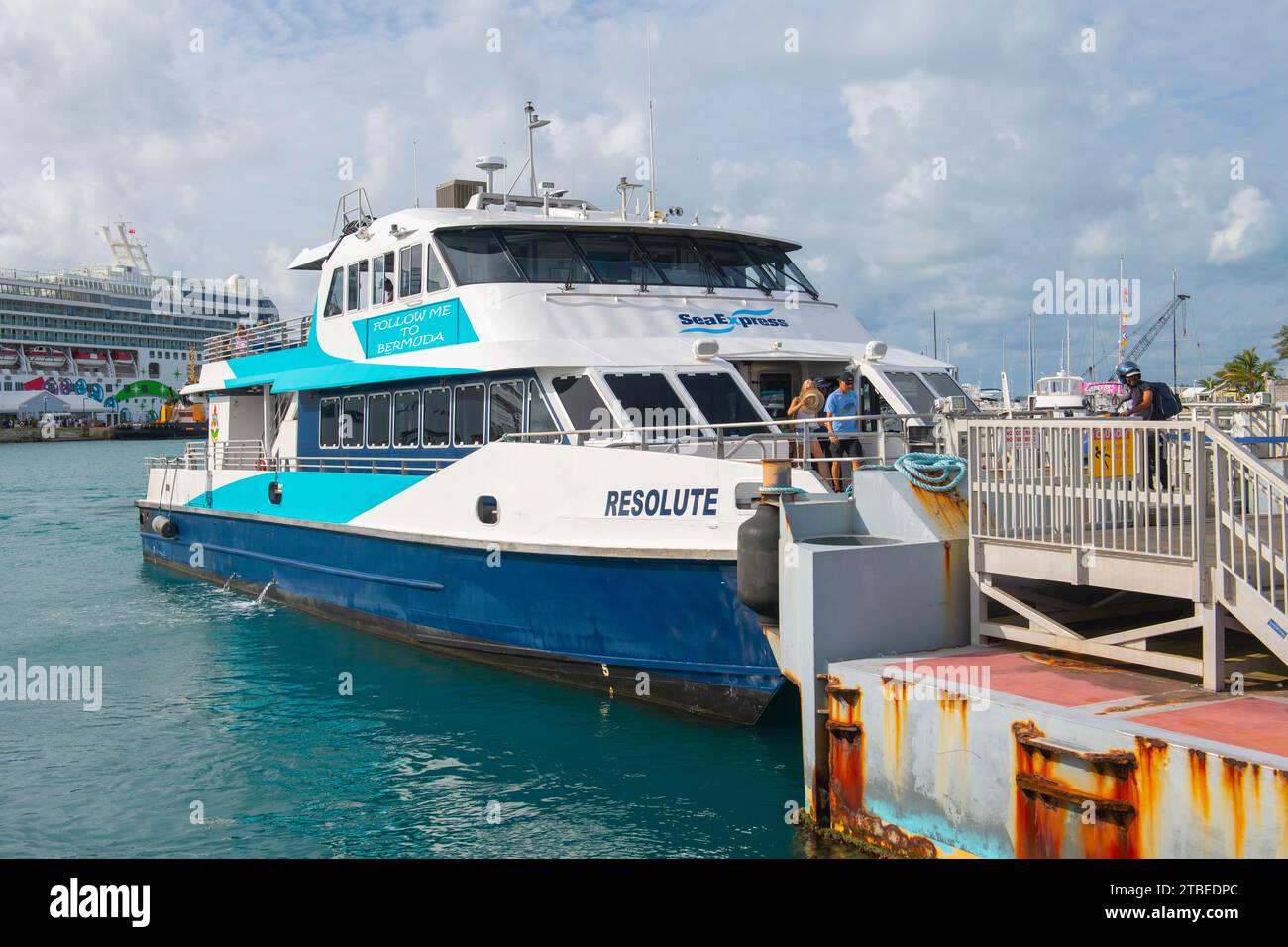 Sea Express shuttle ferry RESOLUTE docked at Royal Naval Dockyard in ...