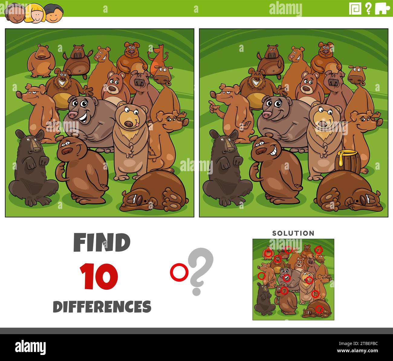 Cartoon illustration of finding the differences between pictures ...