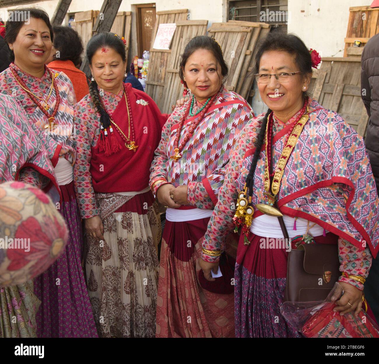 Nepal, Kathmandu, Tihar Festival, women, people Stock Photo - Alamy