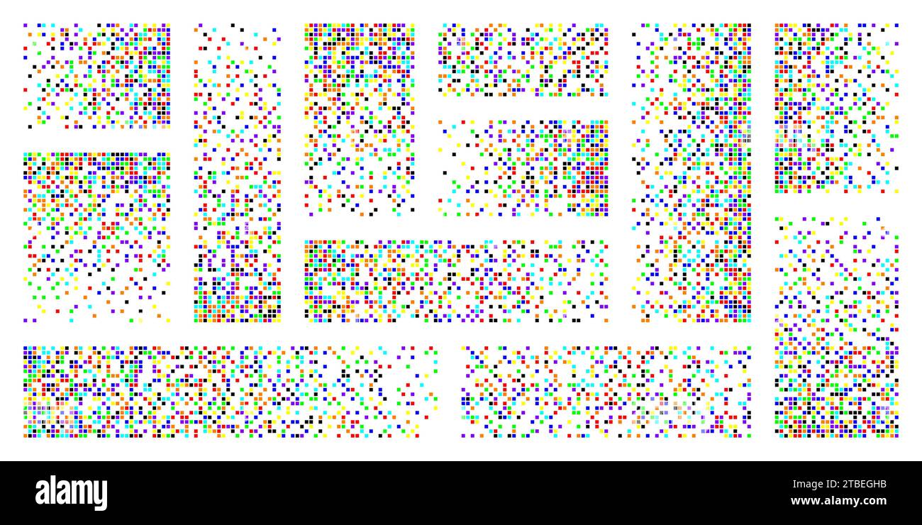Pixel disintegration, decay effect. Various rectangular elements made ...