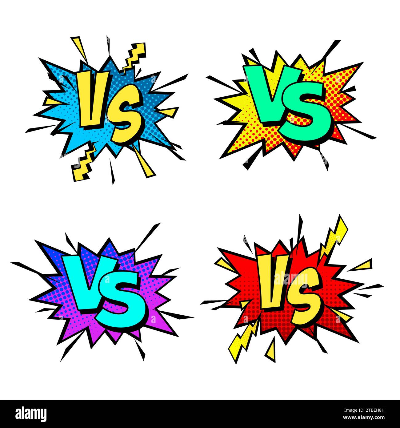 Cartoon comic background. Vs, fight versus. Comics book colorful ...