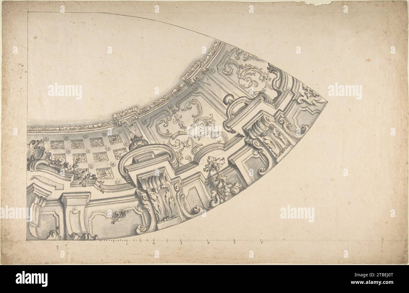 Design for a Curved Ornamental Cove to Support a Dome (?) 1965 by ...
